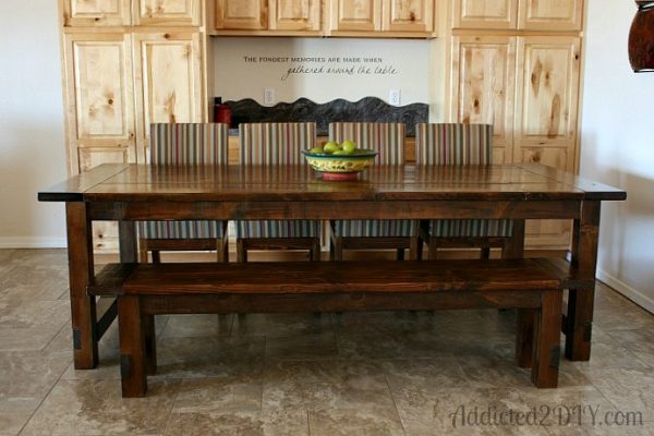 DIY Farmhouse Table with Extensions - Addicted 2 DIY