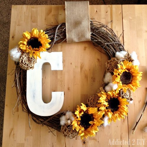 Fall Monogram Wreath - Addicted 2 DIY