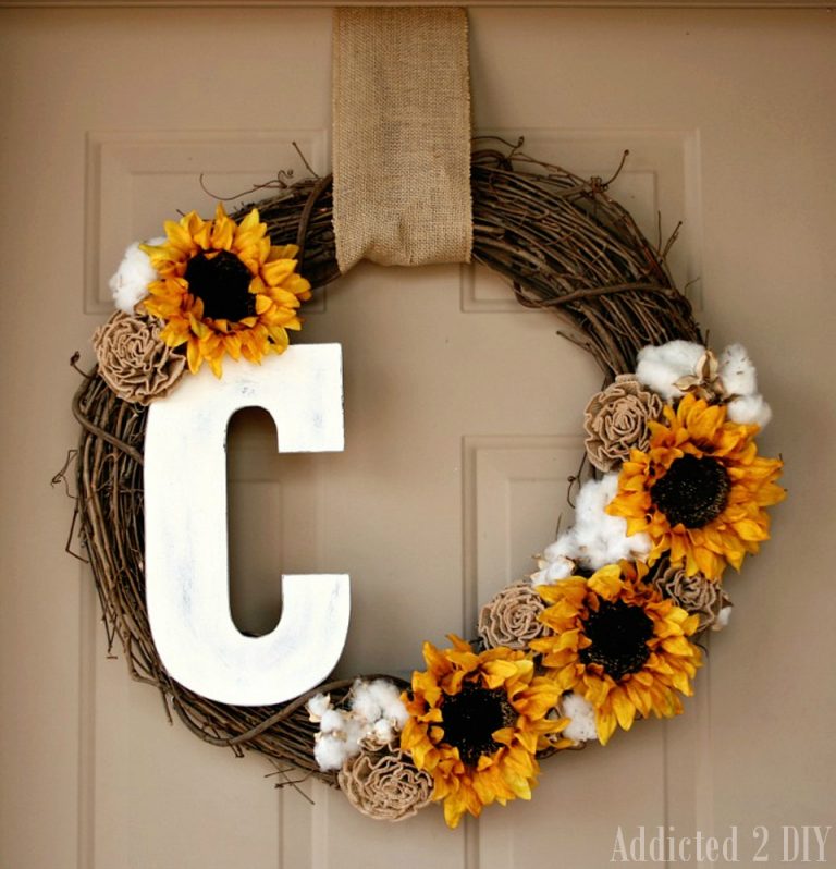 Fall Monogram Wreath - Addicted 2 DIY
