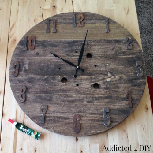 Fall Back with a DIY Rustic Clock made from a Wooden Spool - Addicted 2 DIY