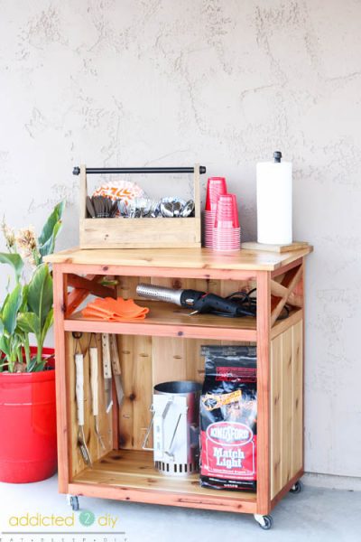 Build A DIY BBQ Accessory Cart - Free Plans! - Addicted 2 DIY